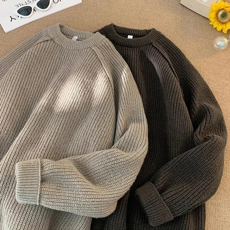 TFETTERS Brand Sweaters Trend 2025 Mans Autumn Winter Solid Color Spli ...